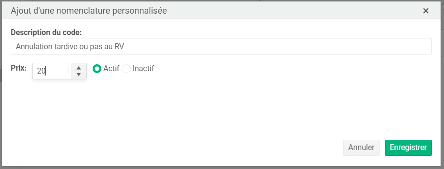 Définir et facturer des codes hors nomenclature Inami
